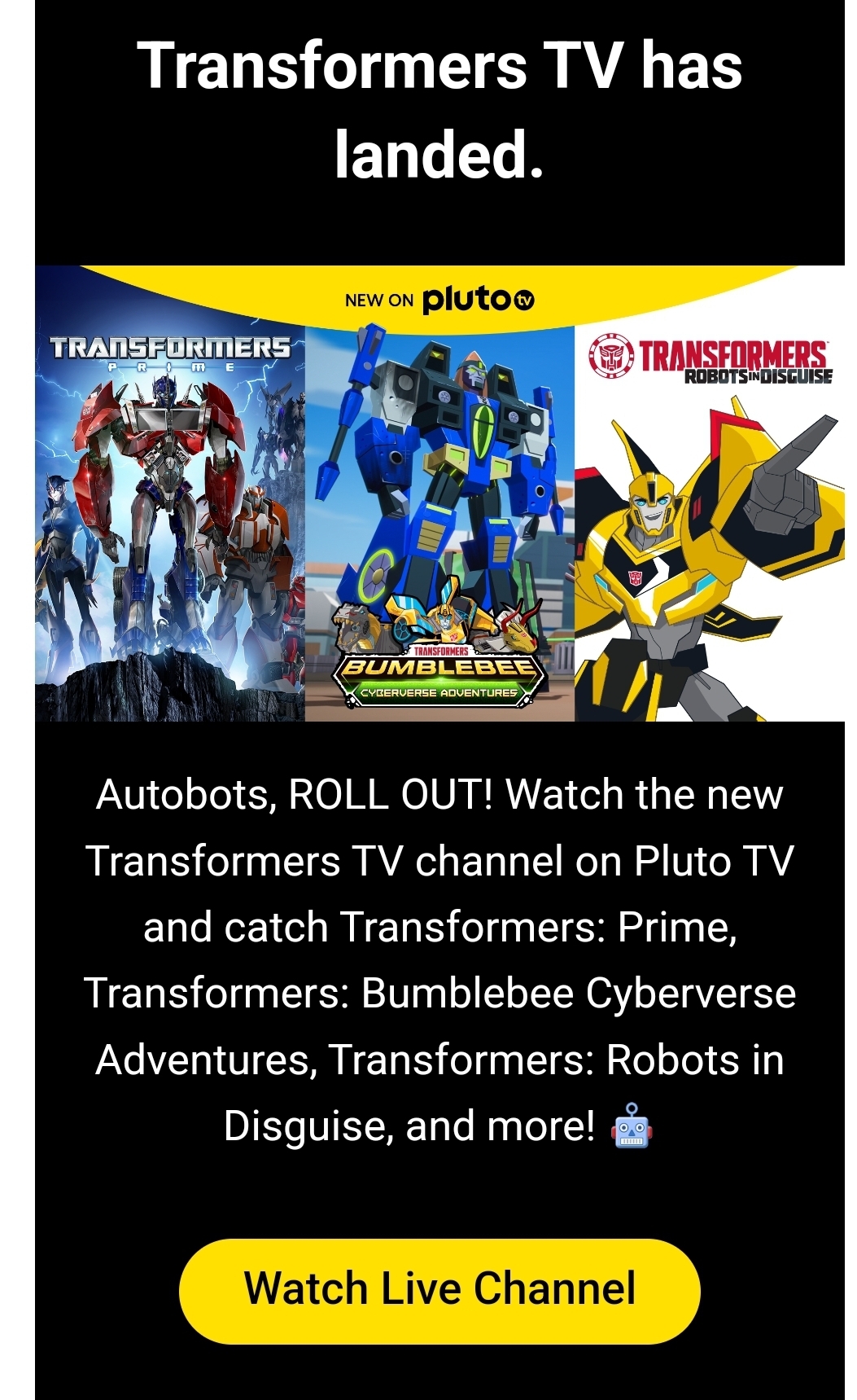 Pluto TV Transformers Channel Live Now! - Children of Primus