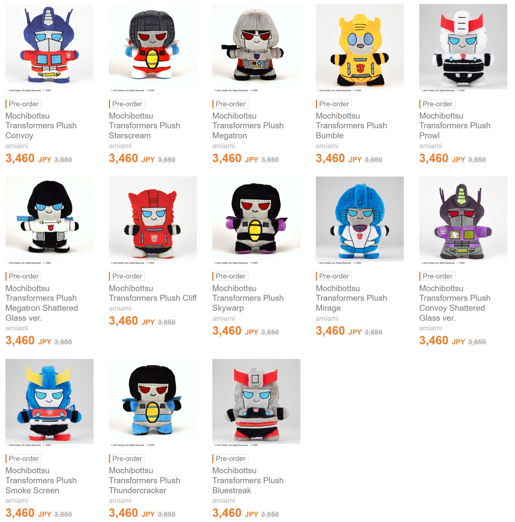 AmiAmi Reveals Extensive Lineup of Exclusive Mochibottsu Transformers ...